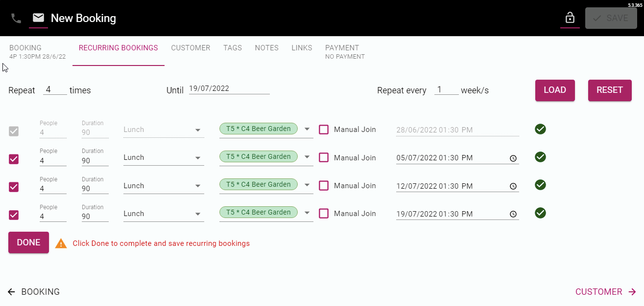 Recurring Bookings